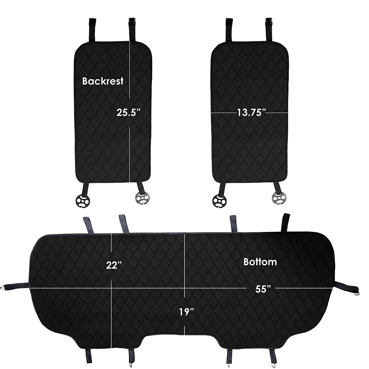 FH Group Car Seat Cushion Neosupreme Automotive Seat Cushions - Universal Fit, Rear Car Seat Cushion, Car Seat Cushions With Non-slip Silicone Backing for SUV, Sedan, Van Rear Set Black