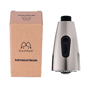 Kitchen Faucet Sprayer Head 3-Function Nozzle Spout G1/2 Connector Pull Down Pull Out Kitchen Tap Hose Sprayer Filter Sink Spray Head Replacement Part Brushed Nickel Black