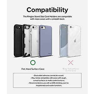 Ringke Stand Slot Card Holder [Phone Wallet Stick on + Stand] ID & Credit Card Holder for Phone Case, Solid Card Wallet with Phone Kickstand Compatible with iPhone Galaxy Android - Clear Mist