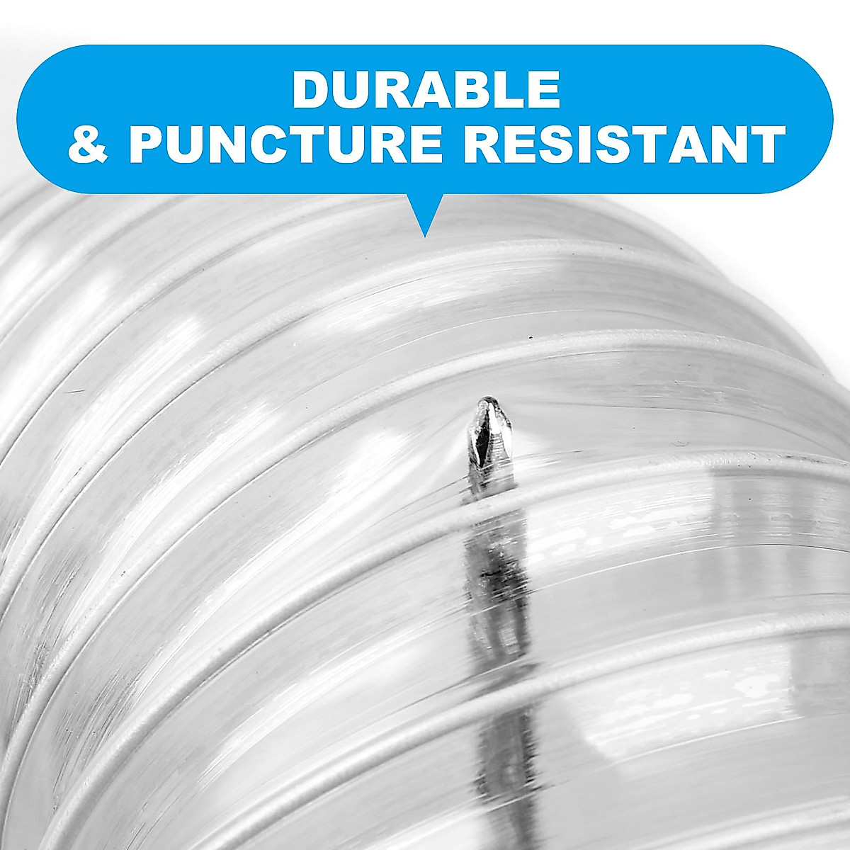 Elecoman 2 1/2" x 50' Heavy PVC Dust Collection Hose,Flexible Clear Debris and Fume Collection Hose with Stainless Steel Hose Clamps for Dust Collectors with 2 1/2" Ports, Ideal for Shop Vacuums