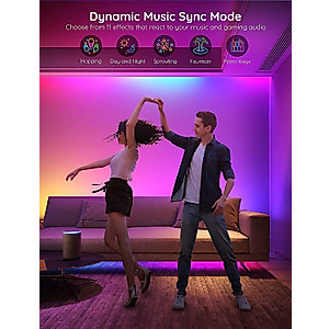 Govee RGBIC Alexa LED Strip Light 16.4ft, Smart WiFi LED Lights Work with Alexa and Google Assistant, Segmented DIY, Music Sync, Color Changing LED Strip Lights for Gaming Room, Bedroom, Cabinet, Desk