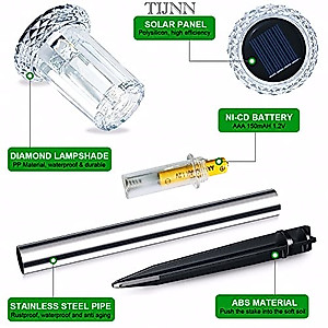 TIJNN Garden lights-12packs, Solar Outdoor Lighting Waterproof Lights for Garden, Patio, Lawn, Path.