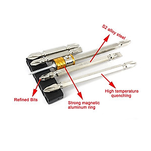 FURLOU Carbide Milling Cutter 10-Piece Phillips Bit Screwdriver Bit Hand Tool Non-Slip Electromagnetic Screwdriver Bit Set Screwdriver