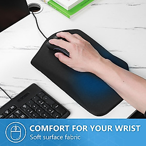 KXRORS Ergonomic Mouse Pad with Wrist Support - Comfortable Soft Entire Memory Foam Mousepad for Wrist Rest Pain Relief,Thick Mouse Pad with Non-Slip PU Gel Base for Office & Home(13 x 8 Inch Black)