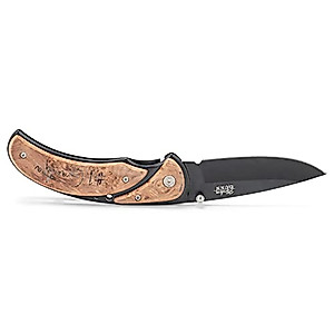 P. Graham Dunn Number One Grandpa Brushed Black 5 x 2 Stainless Steel and Wood Pocket Knife