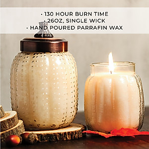 A Cheerful Giver 26 oz Pumpkin Jar Scented Candle - Pumpkin Chata - Single Wick 130 Hour Burn Time - Fall Home Candle Décor