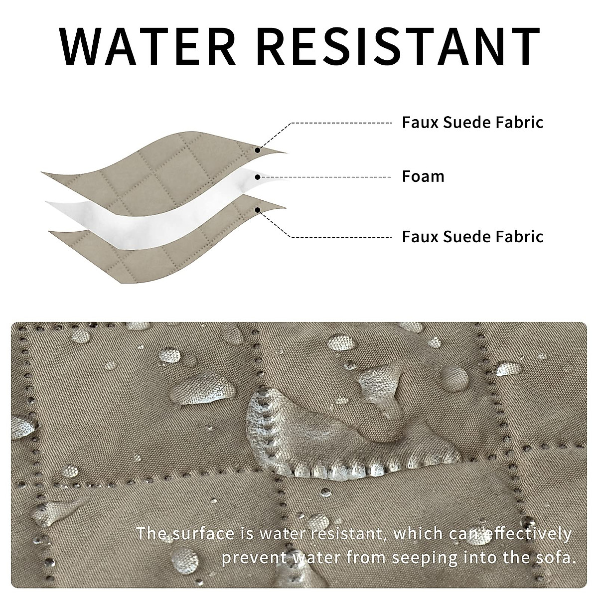 ISSUNTEX Sectional Couch Covers for Dogs, Reversible L Shaped Sofa Cover, Water Resistant Chaise Lounge Cover Furinture Protector for Kids Pets (Large, Beige/Beige)