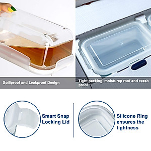 BAYCO 8 Pack Glass Food Storage Containers, Glass Meal Prep Containers, Airtight Glass Storage Containers with Lids - BPA-Free & Leak Proof (8 lids & 8 Containers) 30oz