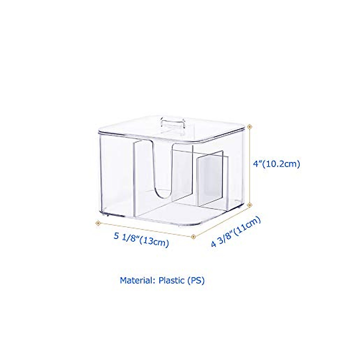 Poeland Cotton Pads Holder Cotton Swab Balls Holder Organizer Cosmetic Pads Container Flossers Box Case