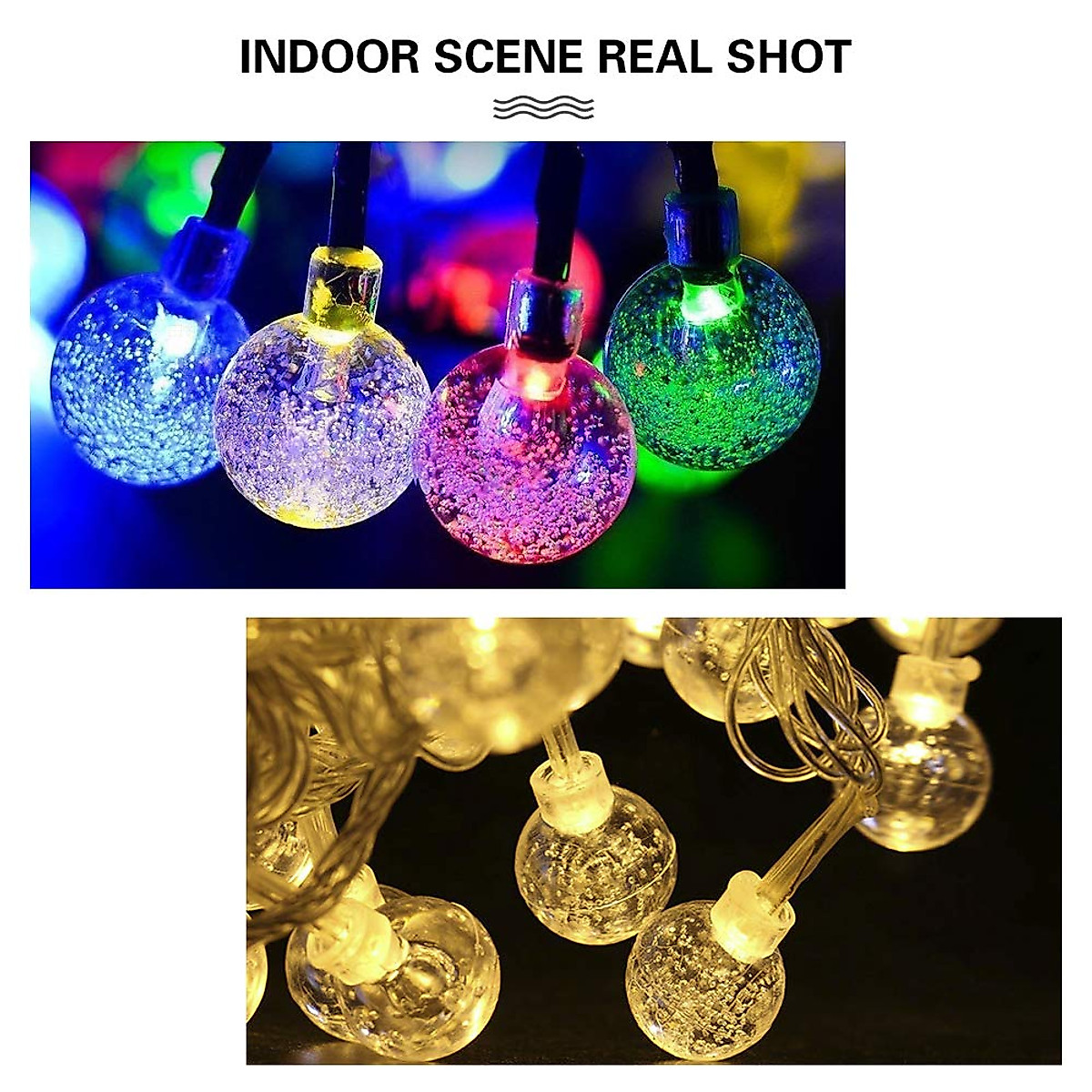 Garden Solar String Lights, 200 LEDs 72ft 8 Modes Waterproof Crystal Globe Balls Lighting for Outdoor Patio Lawn Garden Yard Decoration Wedding Holiday Home Party Wedding Christmas Decor (Warm White)