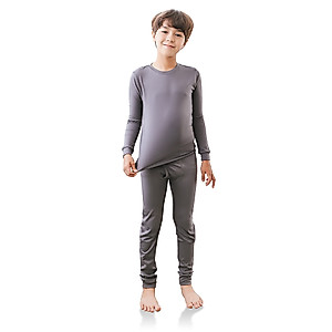 TINFL by Vaenait Boys Thermal Underwear Soft Long John Set Heatwarm Chacoal M
