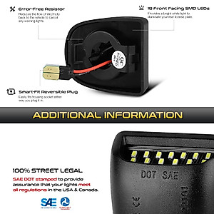 VIPMOTOZ Full LED License Plate Light For Cadillac Escalade Chevy Silverado 1500 2500 3500 Suburban Tahoe GMC Sierra 1500 2500 3500 Yukon XL Tag Lamp Assembly Replacement