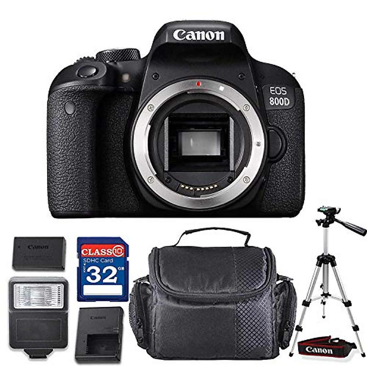 Canon EOS 800D / Rebel T7i DSLR Camera (Body Only) + Professional Accessory Bundle (Renewed)