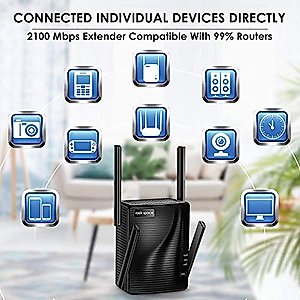 WiFi Extender - WiFi Booster,2100 Mbps,WiFi Range Extender,WiFi Repeater,Wireless Extender for Home,Gigabit Port,5G&2.4G Dual Band,Coverage up to 1292sq.ft,Support Multiple Devices,Extends WiFi Range