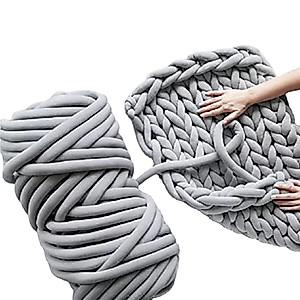 Chunky Yarns Cotton Tube Arm Wool Roving Blanket Hand Yarn Carpet Hats (Color : 0.25kg Blue)