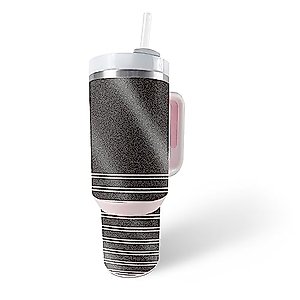 MightySkins Glossy Glitter Skin Compatible With Stanley The Quencher H2.0 FlowState 40 Oz Tumbler - Pinstripe | Protective, Durable High-Gloss Glitter Finish | Easy to Apply, Remove, and Change Styles