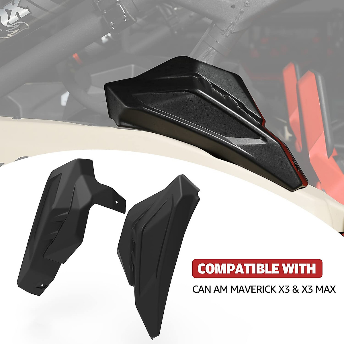 HAKA TOUGH Rear Cage Trim Plastic Cover for 2017-2022 Can Am Maverick X3 / X3 Max, C Pillar Protection Shield Guard Plate Accessories Replace OEM # 705010335,705010336 (LH & RH)