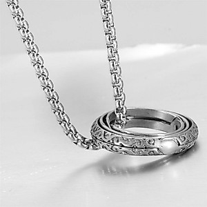 PAMTIER Men Women Stainless Steel Vintage Foldable Open Magic Cosmic Astronomical Sphere Ball Couples Finger Ring Silver Plated Size 6