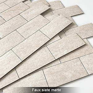 BeNice Peel and Stick Backsplash for Kitchen,Bathroom Wall Backsplash Tile Peel and Stick Shower Tiles Waterproof(10sheets,Rustic Beige)