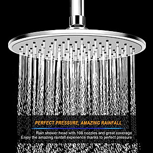WarmSpray Rain Shower Head High Pressure with 9 Inch Thin Chrome Large Coverage Rainfall Spray Shower Relaxation