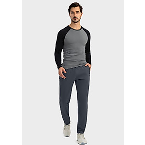 G Gradual Men's Sweatpants with Zipper Pockets Tapered Joggers for Men Athletic Pants for Workout, Jogging, Running (Grey, XX-Large)