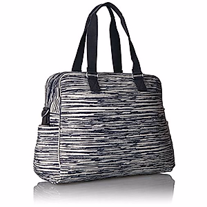 Kipling Women's Alanna Diaper Bag, Stroller Clips, Zip Closure, Scribble Lines Blue, One Size