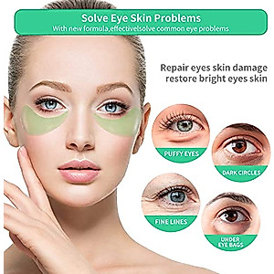 BREYLEE Aloe Vera Eye Mask– 60 Pcs - Puffy Eyes and Dark Circles Treatments – Look Younger and Reduce Wrinkles and Fine Lines Undereye, Improve and Firm eye Skin - Pure Natural Material Extraction