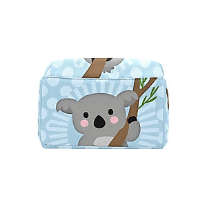 Yeshop Koala Bear Blue Polka Dot Personalized Diaper Bag Backpack Tote with Name,Custom Travel Nappy Mommy Bag Backpack for Baby Girl Boy Gift, 10.83inch x 6.69inchx 15inch