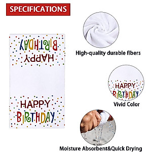 Happy Birthday Kitchen Towels Dish Towels, 18 x 28 Inch Birthday Party Holiday Tea Towels Dish Cloth for Cooking Baking Set of 2
