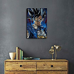 WENIN Goku and Vegeta Ultra Instinct Drawing Canvas Art Poster and Wall Art Picture Print Modern Family Bedroom Decor Posters