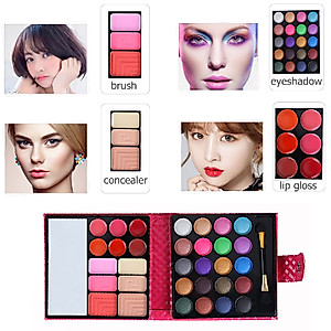VolksRose Professional All In One Makeup Kit Colorful 20 Eyeshadow, 6 Lip Glosses 3 Blushers 2 Powder 1 Concealer 1 Mirror 1 Brush, Long Lasting Beauty Full Makeup Set, Present Gifts for Girls Women