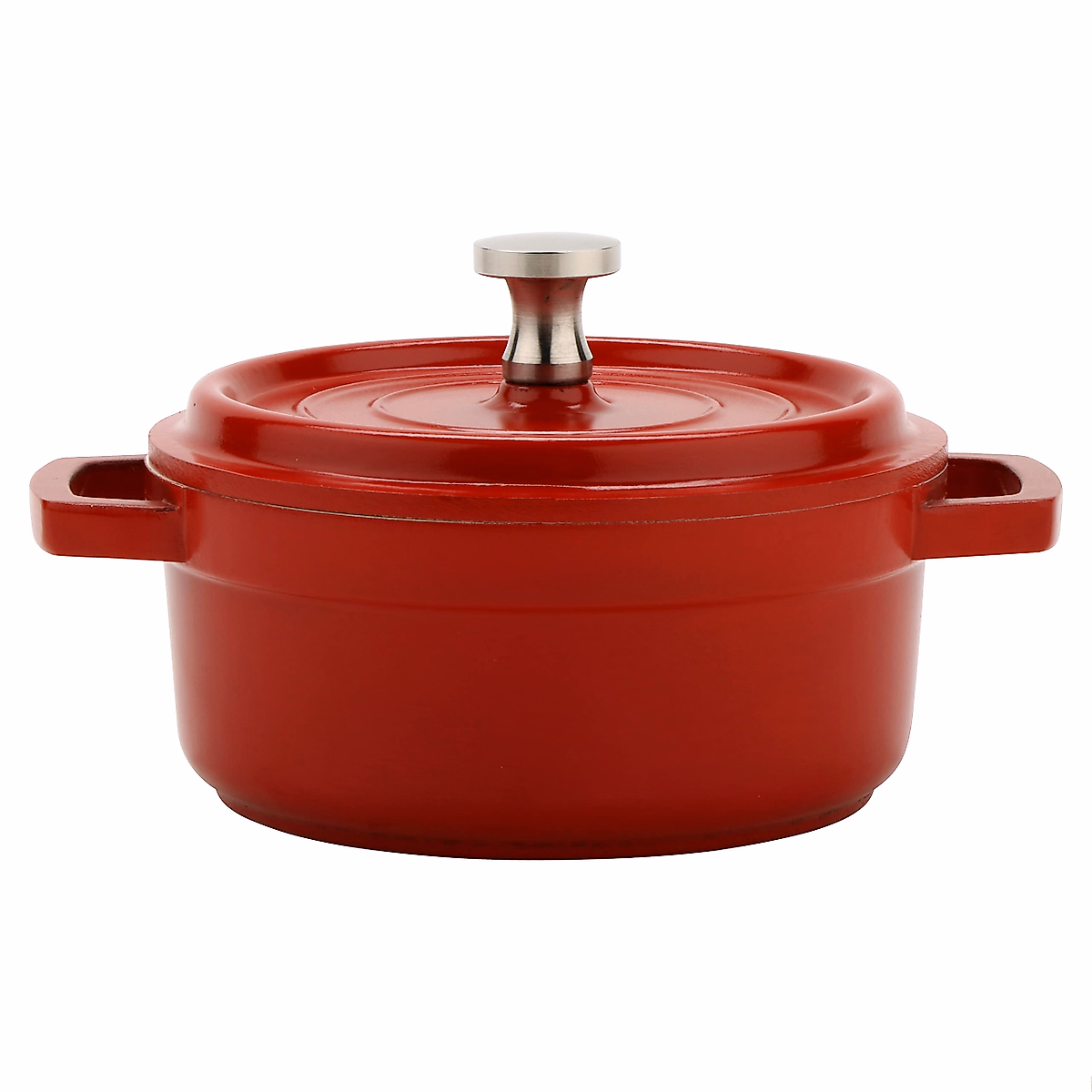 G.E.T. CA-002-RW/CC Heiss® Energy-Efficient Cast Aluminum Mini Dutch Oven with Lid, 8 Ounce, Red/White