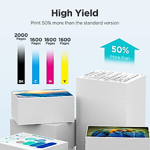 952XL High-Yield Ink Cartridges (5-Pack), Replacement for HP 952 952XL Ink Cartridges Combo Pack (2BK/C/M/Y), Super Larger Capacity, for OfficeJet Pro 8710 8715 8720 7720 7740 8210 8702 8725 Printer