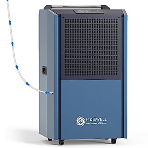 Moiswell 250 Pints Commercial Dehumidifier with Pump for Large Spaces, Industrial Heavy Duty Commercial-grade Dehumidifiers with Drain Hose for Basements Warehouse Water Damage Restoration