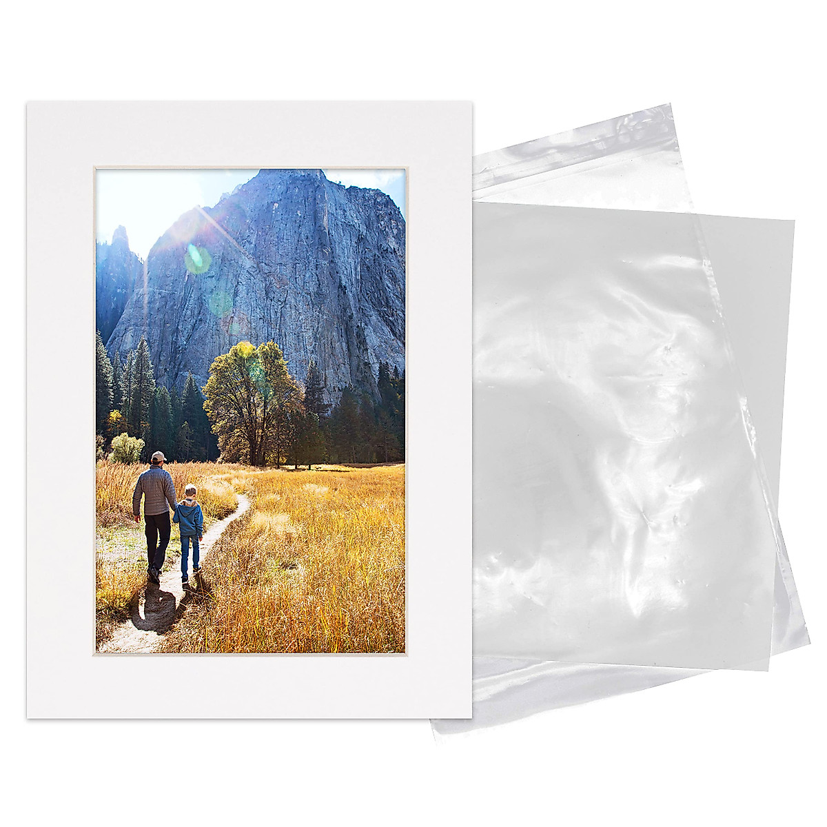 13x19 Matboard for 18x24 Frame - Acid-Free Show Kit with Backing Board, and Clear Bags White 13x19 Photo Matte Made to Fit a 18x24 Picture Frame Matboard for Framing, Pack of 1 Mat