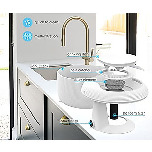 Nugget Smart Pet Drinking Fountain 2.5L for Cats & Dogs | Water Filtration | Silent Pump with Dry-Run Protection | Automatic Dish Cleansing
