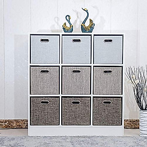 Posprica 3X Thicker Collapsible Storage Bins,13×13 Foldable Storage Cube Boxes Fabric Drawer for Closet Shelf Cabinet Bookcase