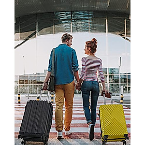 SunnyTour Luggage Sets Expandable ABS + PC Hardside Spinner Suitcase Sets 3 Piece with TSA Lock Double Wheels, Yellow