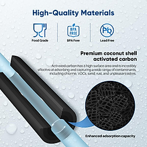 PUREPLUS Coconut Shell Water Filter Cartridge | Activated Carbon Block CTO | Universal Whole House 5 Micron 10 inch Cartridge | Compatible with WFHDC8001, CB-BB-10, EPM, EP-BB, 3Pack