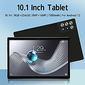 Naroote 10.1 Inch Tablet, Tablet PC 8GB 256GB 2.4G 5G WiFi 100-240V 8MP Front 16MP Rear for Android 12 for Reading (US Plug)