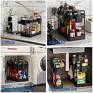 2 Pack 4 Tier Slim Storage Cart, Bathroom Organizer Storage Laundry Room Organization Rolling Utility Cart with Wheels, Mobile Shelving Unit Slide Out Standing Rack for Bathroom, Kitchen, Laundry