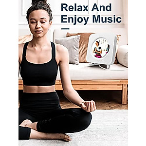 Wall Mountable CD Player - Homlab Bluetooth Desktop CD Player with Speakers, Dust Cover, FM Radio, Anti-Skip Protection, Portable Music Player Home Audio Boombox with LCD Display, Remote, Aux Input