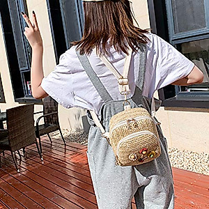 TENDYCOCO Crossbody Bag Straw Woven Purses and Handbags Convertible Shoulder Bag for Women Bucket Bag