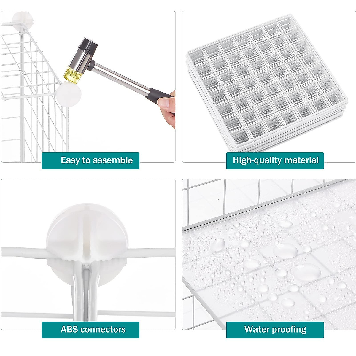 ANWBROAD Wire Cube Storage Organizer 9 Cube Metal Grids Shelves Storage Bins Shelving Stackable Modular Bookshelf Shelf Cubbies Unit Closet Cabinet for Living Room Office White LWT009T