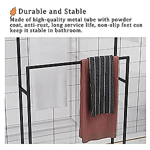 -Shelf Balcony Bathroom Freestanding Towel Rack,Metal Bathroom Towel Holder Stand Floor,Rust-Proof Towel Hanger Stand for Kitchen,Outdoor Pool,Indoor/White/65 * 20 * 110Cm