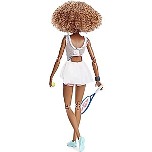 Barbie Role Models Doll Naomi Osaka Collectible with Tennis Dress, Racket and Accessories, Posable