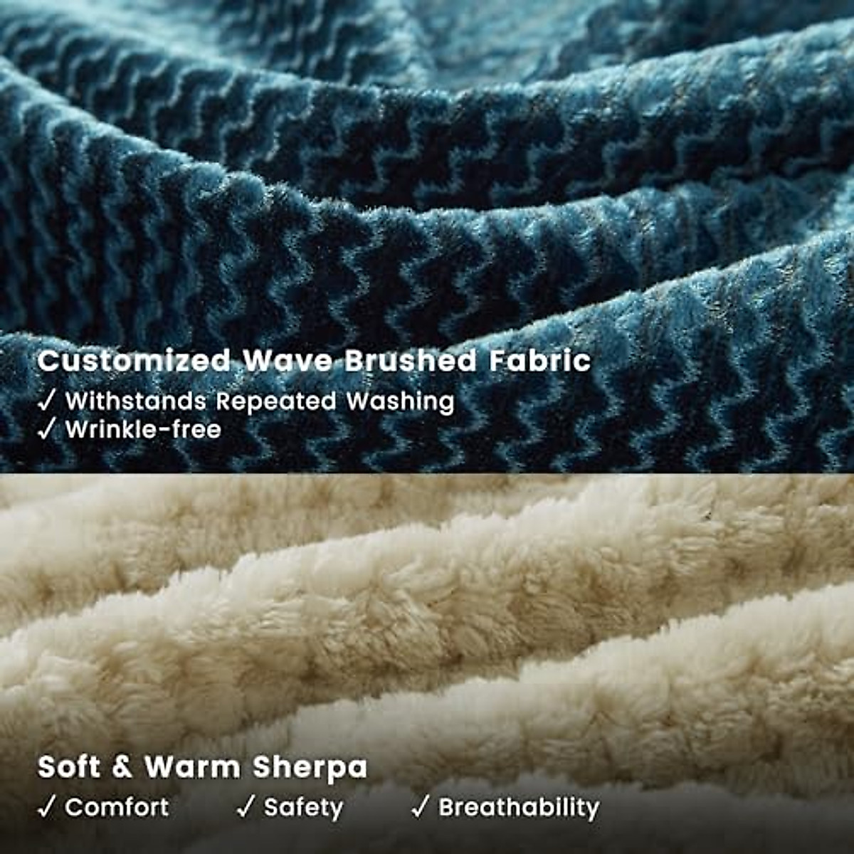 Miguel Removable Washable Dog Bed for Medium Dog Easy Clean - Rectangle Pet Bed for Large Cats with Zipper Cover Bolster Cuddle Puppy Bed with Supportive Side Wall Slip-Resistant Bottom, Blue 30 Inch