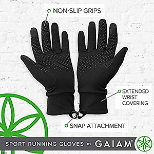 Gaiam Running Gloves Womens Sports Touchscreen Compatible - Warm Winter Running Gear for Women - Walking, Running, Hiking, Biking/Cycling, Workout, Exercise/Fitness (S/M)
