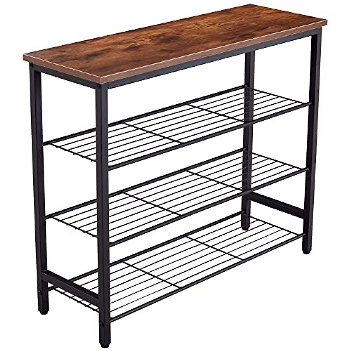 Wire Shelving Unit Metal Shelf Storage Shelves with 4 Tier Layer Rack Strong Rack Free Standing Display Storage Shelf Plant Flower Stand Low Organization Shelf Rack for Kitchen Living Room,4 Tier