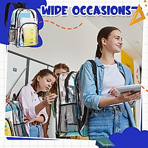 12 Pcs Clear Backpack Heavy Duty Clear Bookbags Clear Backpack Stadium Approved 17 Transparent See Through Backpacks for Stadium, Concert, Sports, Work, School, Security